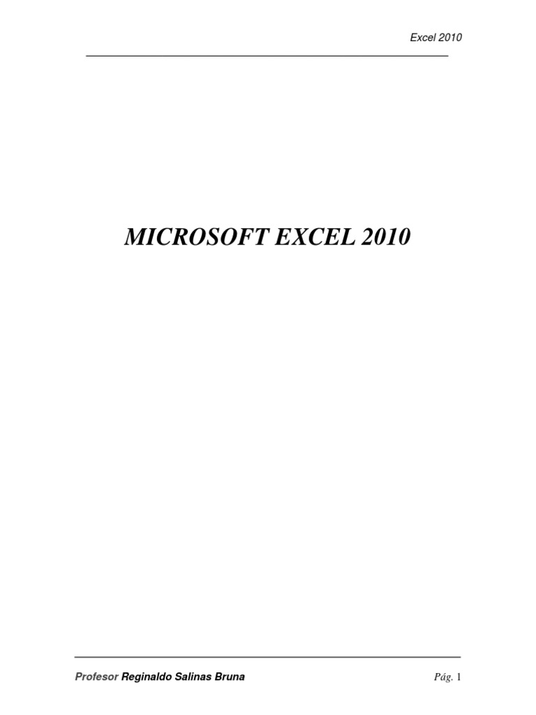 Manual Excel 2010 PDF | PDF | Hoja de cálculo | Fórmula