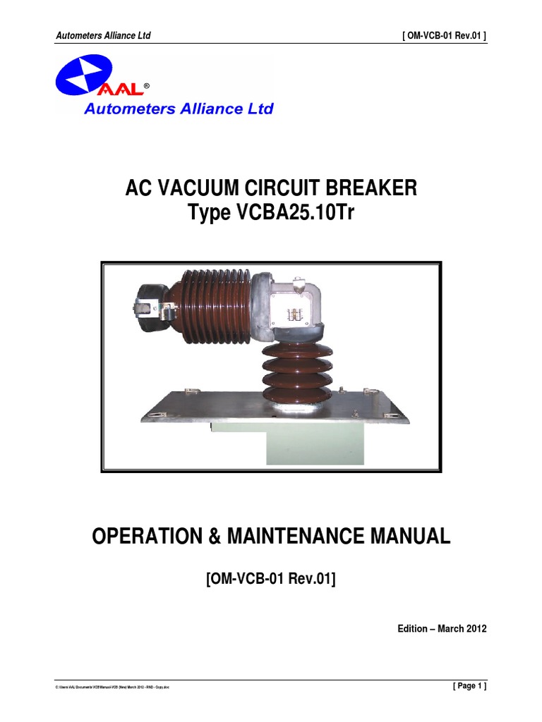 VCB Operation & Maintenance Manual | PDF | Switch | Insulator (Electricity)