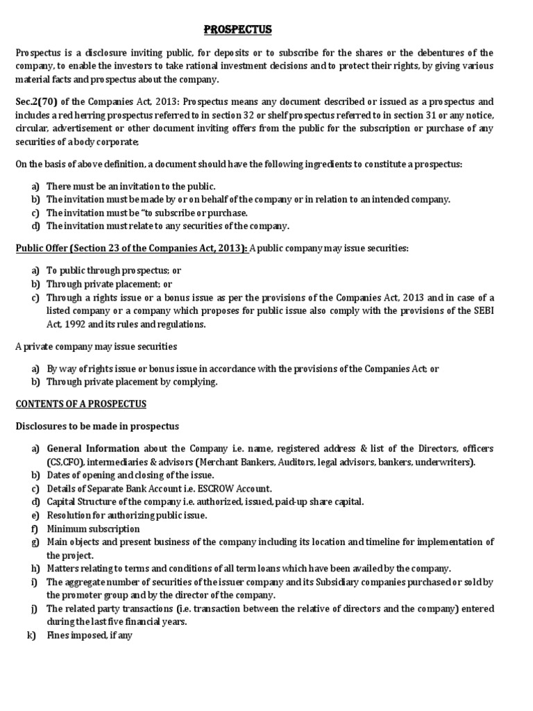 7 Prospectus | PDF | Prospectus (Finance) | Stocks