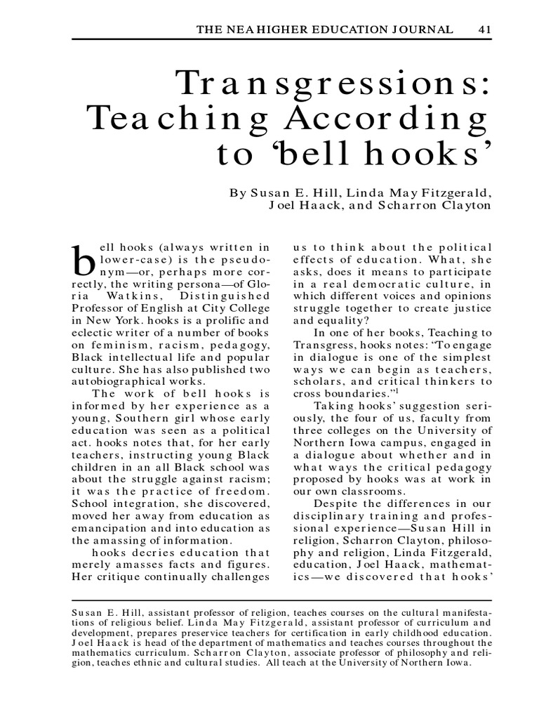 Teaching to Transgress: Reflecting on Critical Pedagogy in the ...