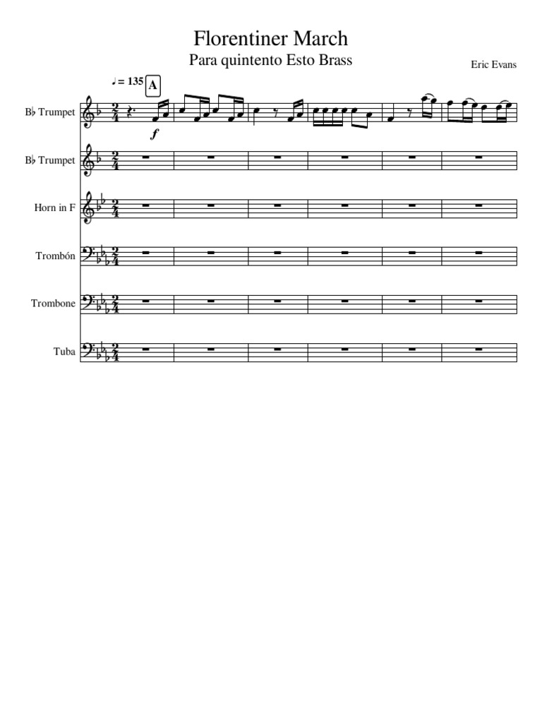 Florentiner March-Partitura y Partes | PDF | Pitch (Music) | Musical ...