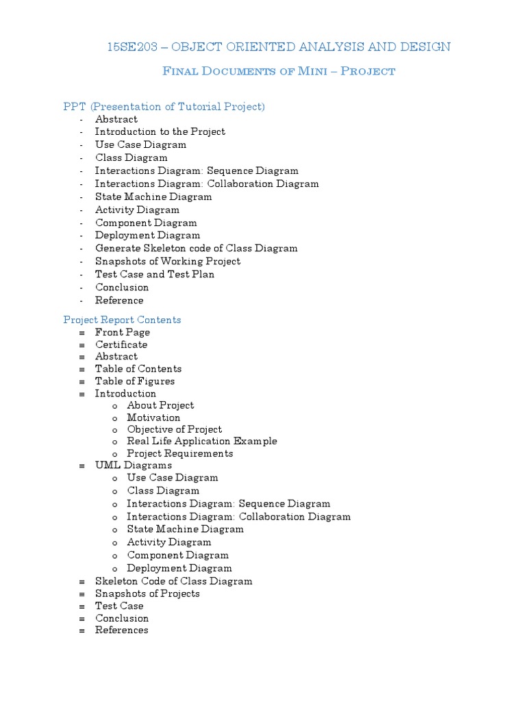 15se203 - Object Oriented Analysis and Design: F D M - P | PDF | Page ...