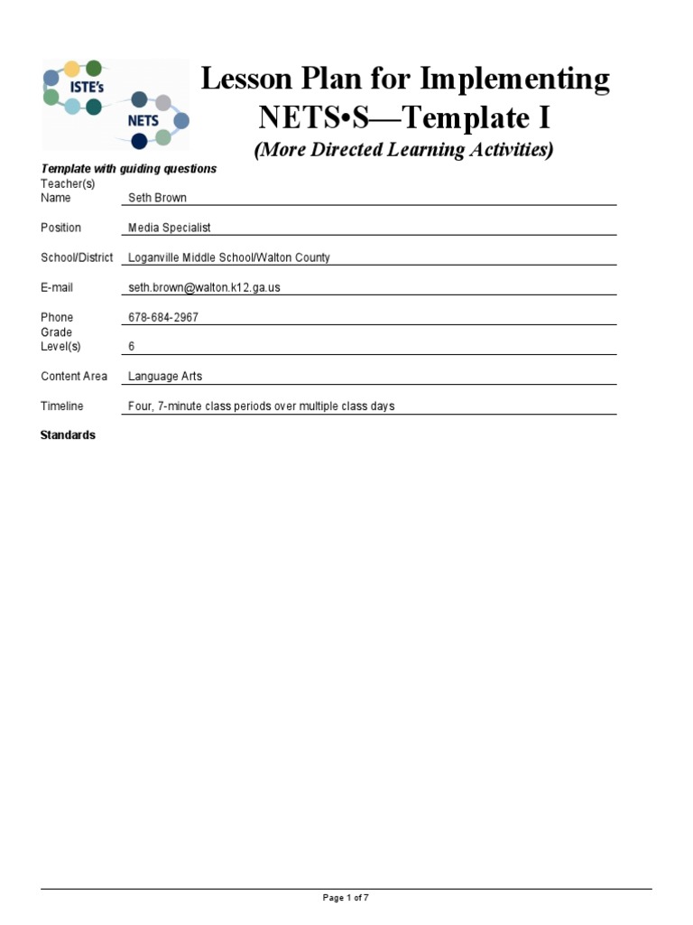 Lesson Plan Itec 7430 | PDF | Teachers | Learning