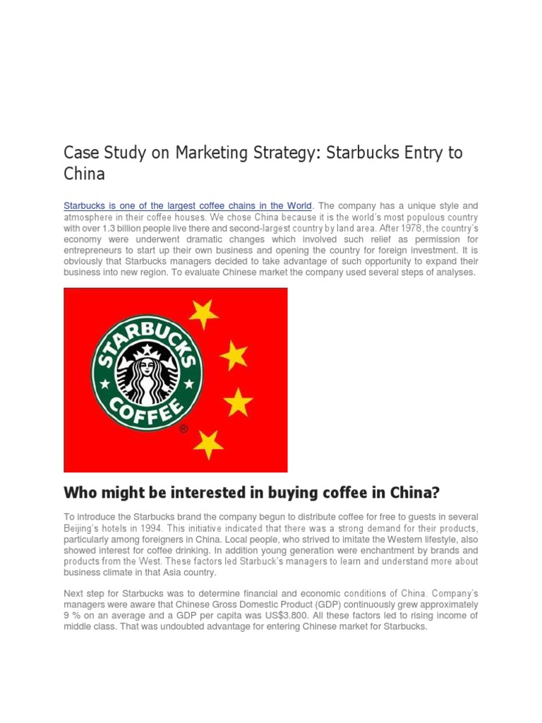 Case Study On Marketing Strategy | PDF | Starbucks | Joint Venture