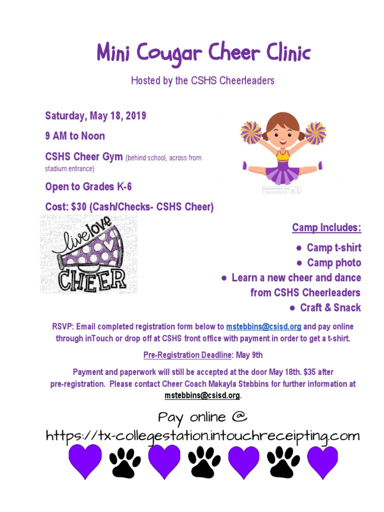 Mini Cougar Cheer Clinic Flyer | PDF | Cheerleading | Business