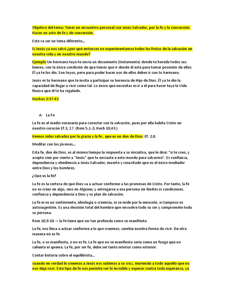 Fe y Conversion Resumen | PDF | Fe | Cristo (título)