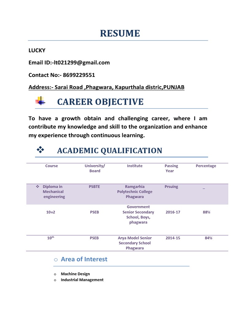 Lucky Resume in Word | PDF