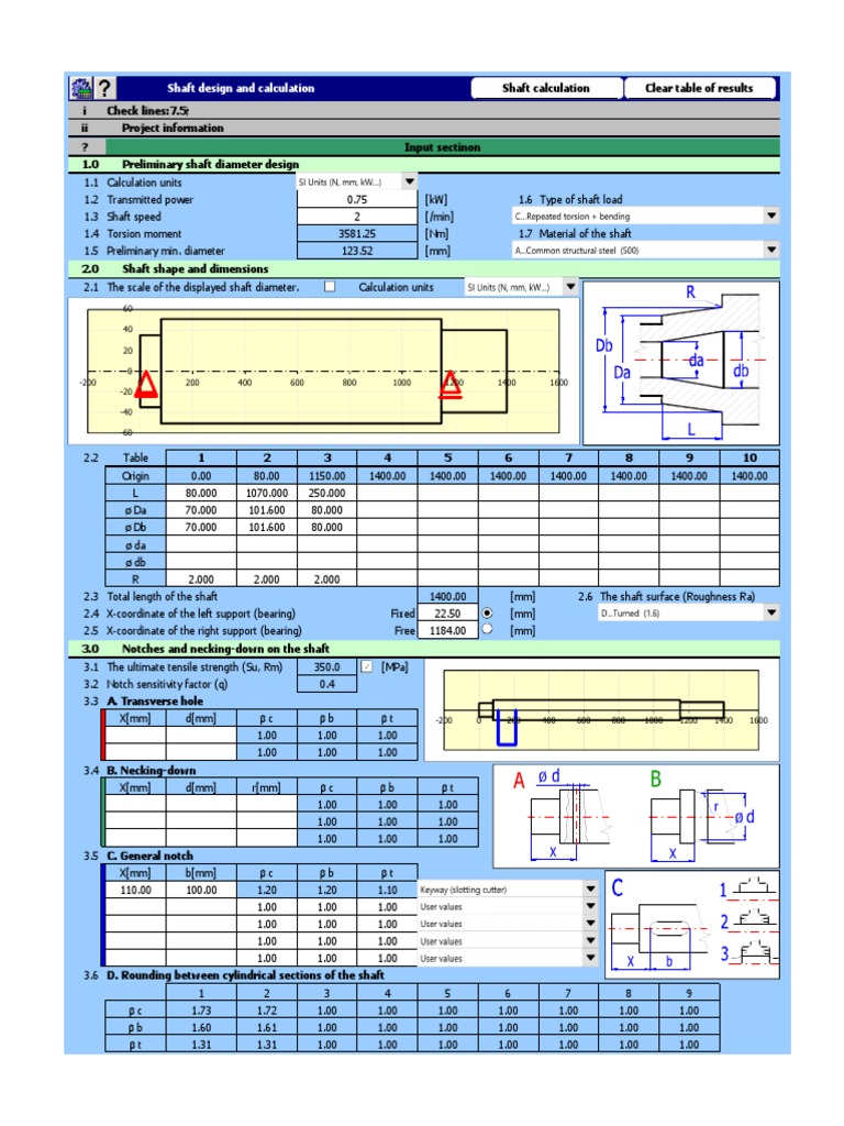 Shaft Design and Calculation | PDF | Strength Of Materials | Bending