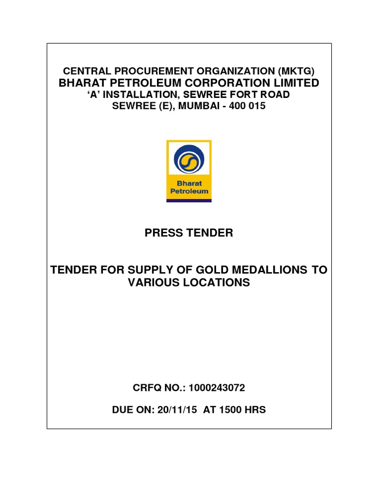 Tender Document - 1 - 2 - 3 PDF | PDF | Legal Tender | United States Dollar