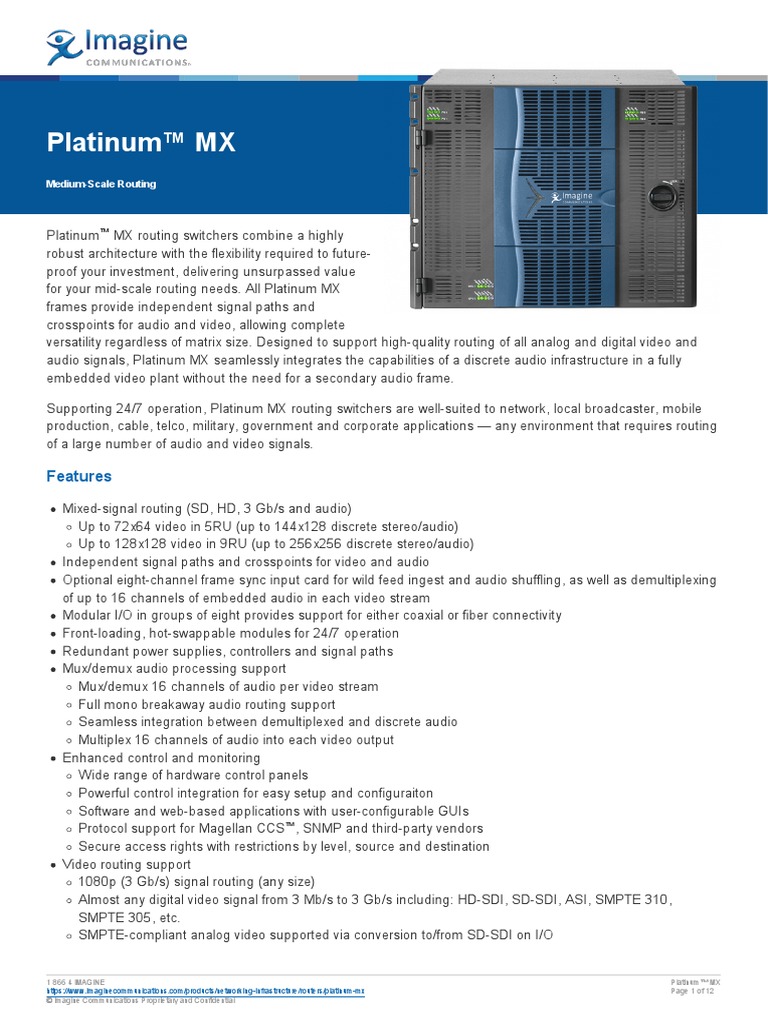 Imagine Platinum MX | PDF | Decibel | Multiplexing