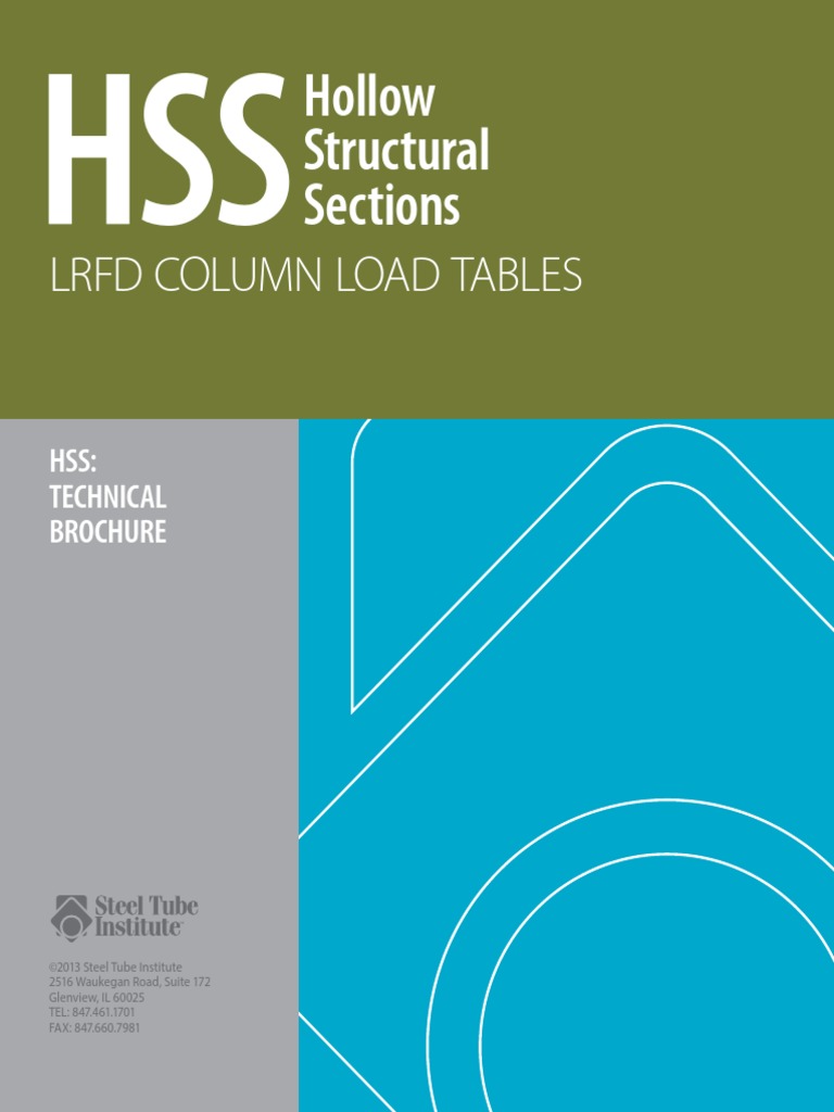 STI HSS Column Load Tables LRFD PDF | PDF | Welding | Construction