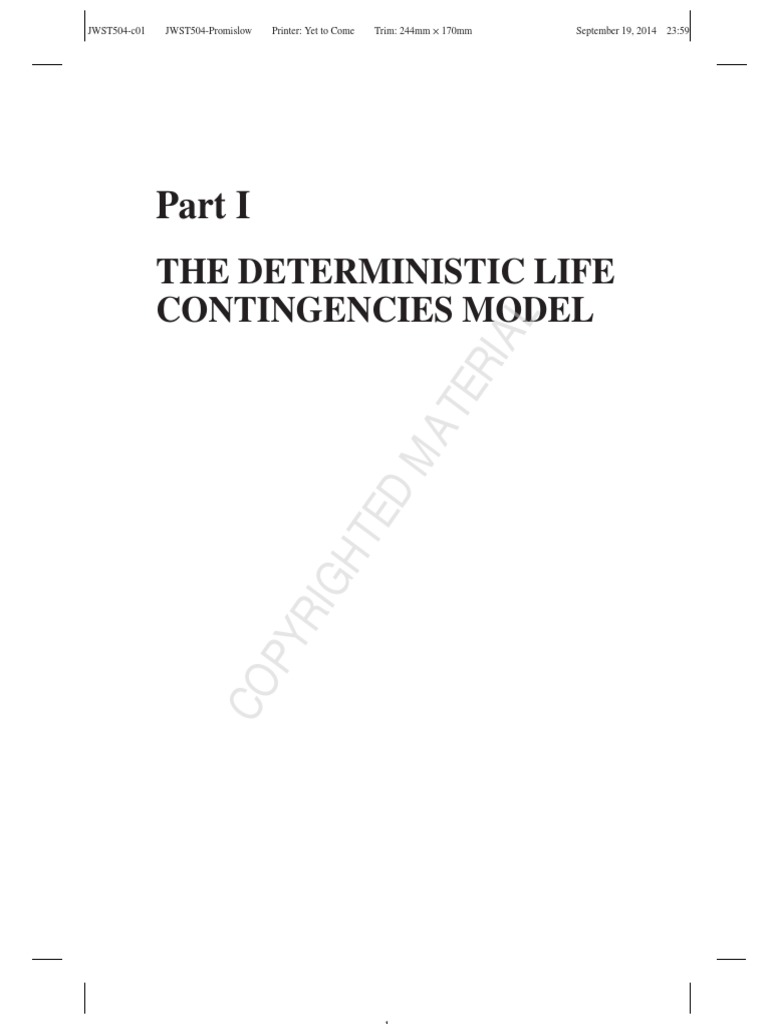 The Deterministic Life Contingencies Model | PDF | Actuary | Insurance