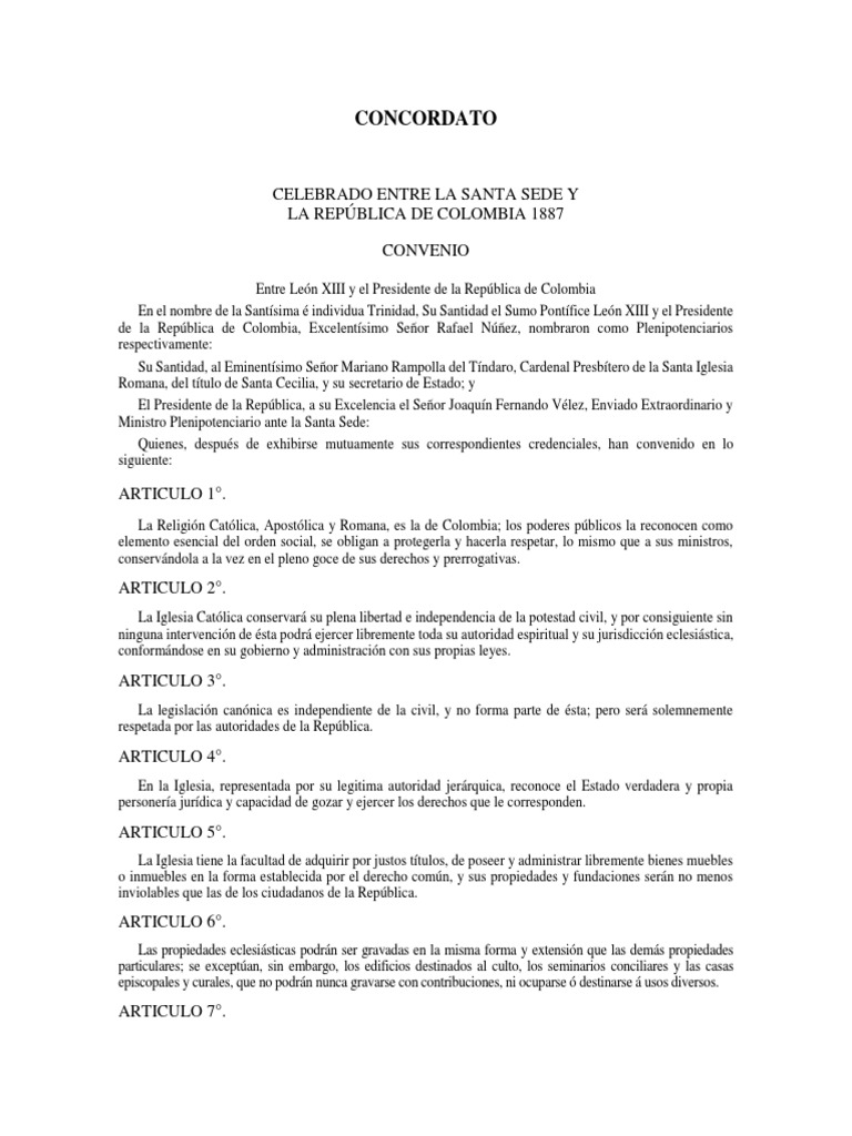 1973 Concordato 1887 | PDF | Santa Sede | Iglesia Católica