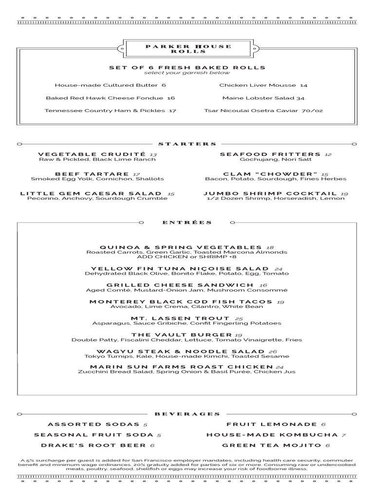 The Vault Lunch Menu | PDF | Pickling | Pickled Cucumber