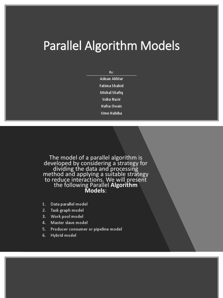 Parallel Algorithm Models Pdf Parallel Computing Algorithms