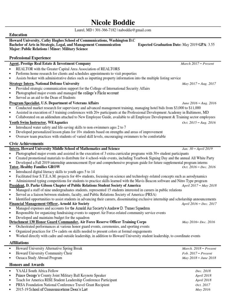 Nicole Boddie Portfolio Resume | PDF | Real Estate Broker | Learning