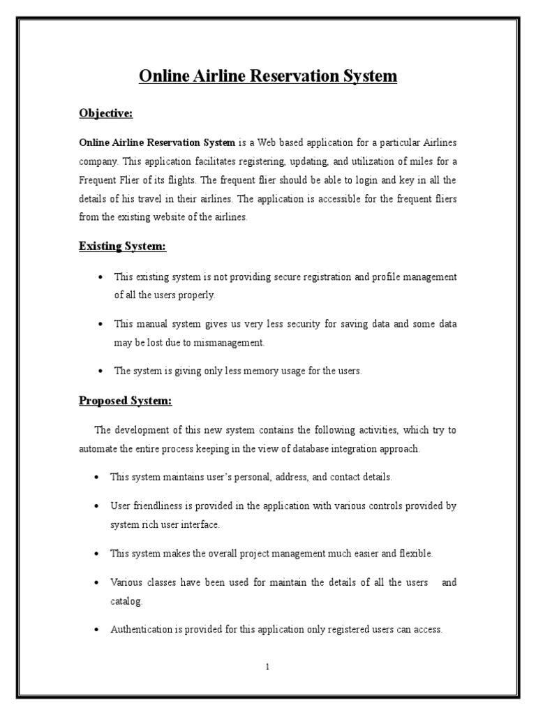Online Airline Reservation System | PDF | Web Application | Computer ...