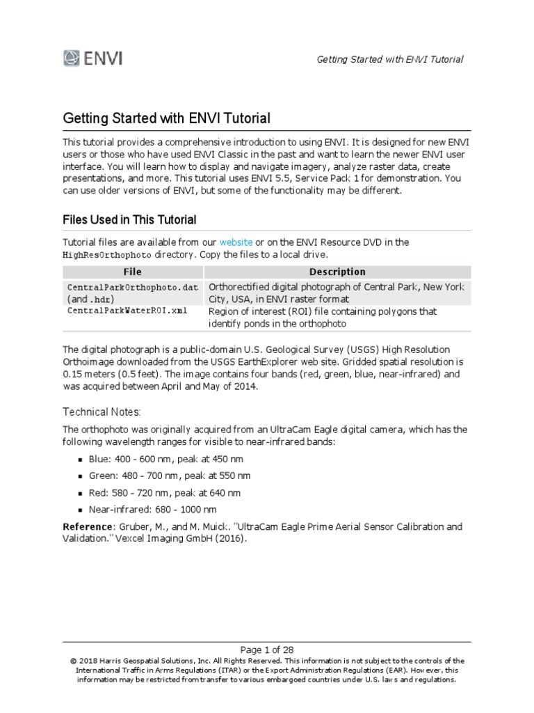 Envi Tutorial | PDF | Metadata | Rgb Color Model