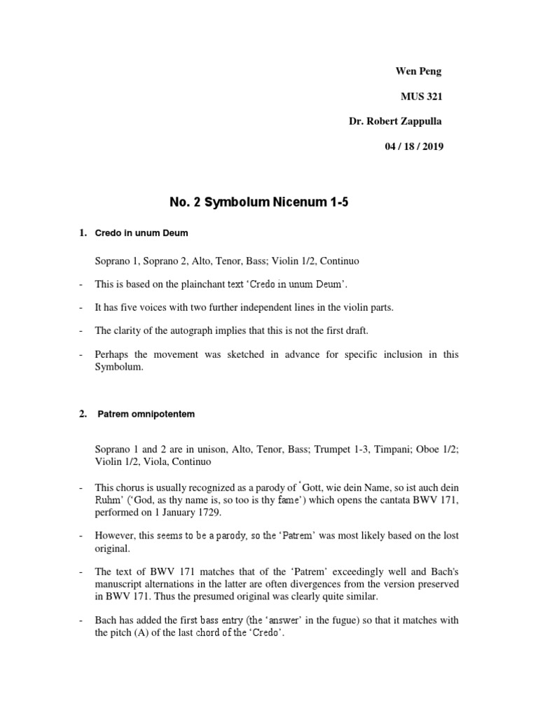 Credo 1-5 | PDF | Johann Sebastian Bach | Cantatas