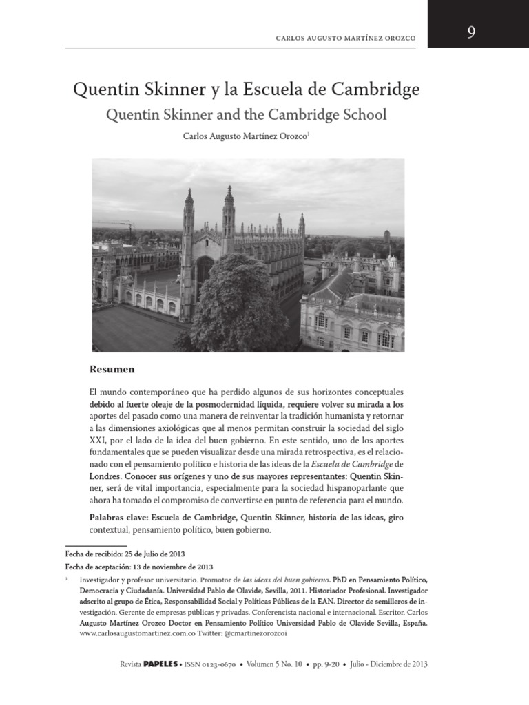 Quentin Skinner y La Escuela de Cambridge | PDF | Universidad de ...