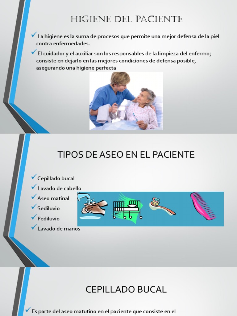 Higiene Del Paciente | PDF | Lavado de manos | Enfermedades y trastornos