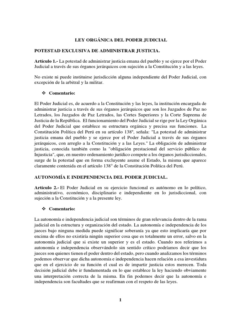 Lopj Comentada | PDF | Ley procesal | Jurisdicción