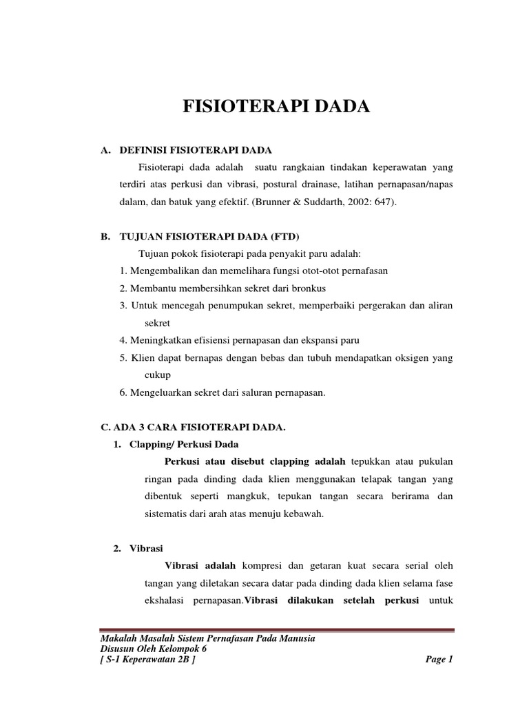 Fisioterapi Dada | PDF