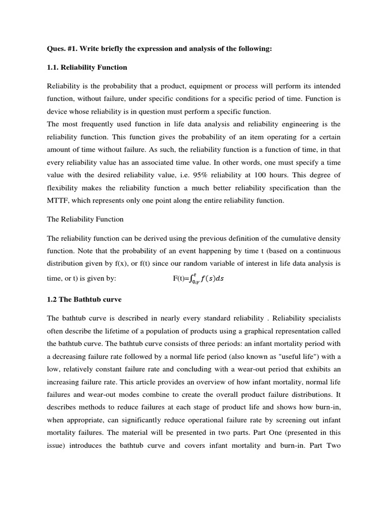 Maintainance Assignment | PDF | Reliability Engineering | Probability Density Function