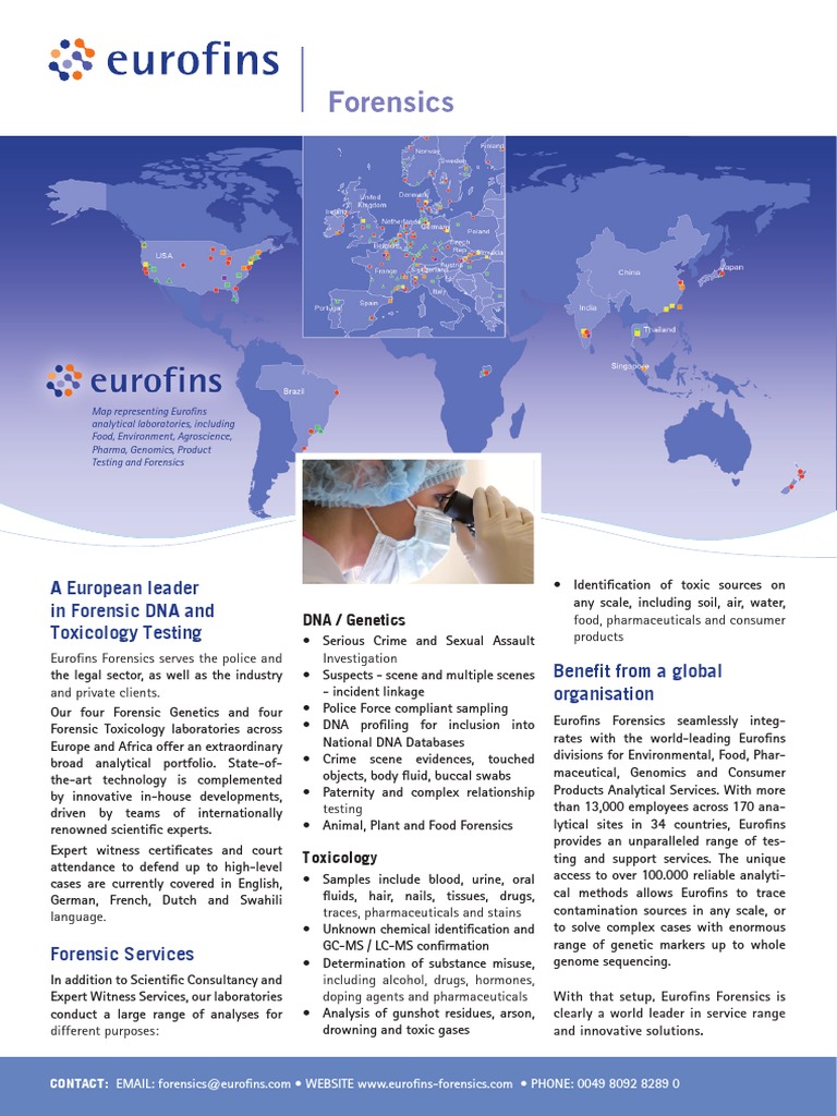 Eurofins Forensics Flyer | PDF | Dna Profiling | Forensic Science