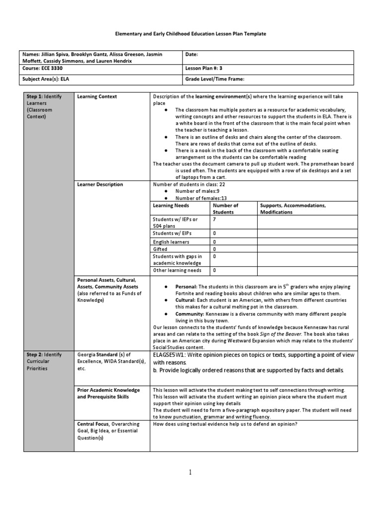 Composition Lesson | PDF | Educational Assessment | Essays