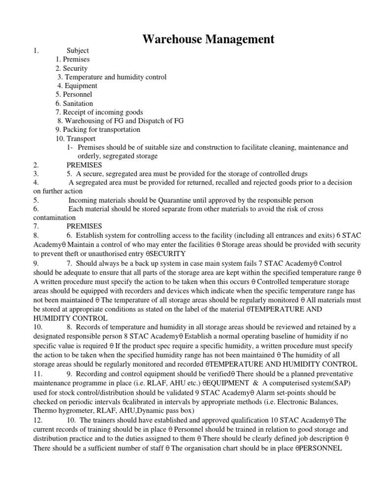 Warehouse Management | PDF | Warehouse | Business