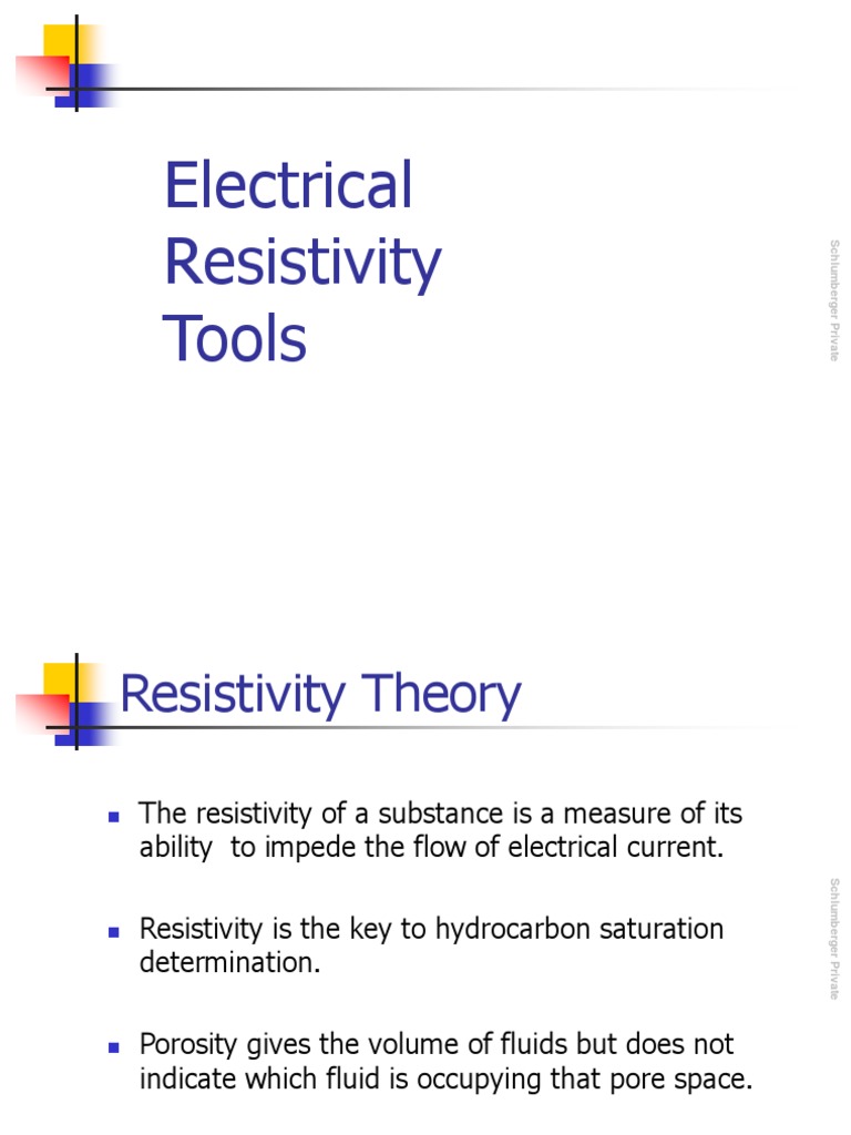 Resistivity Tools | PDF | Porosity | Electrical Resistivity And ...