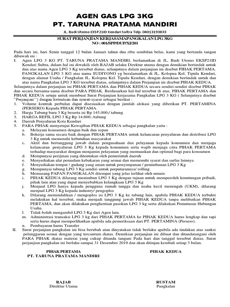 Agen Gas LPG 3kg | PDF