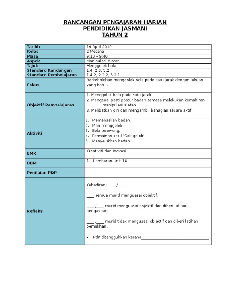 Manipulasi Alatan (Menggolek Bola) | PDF