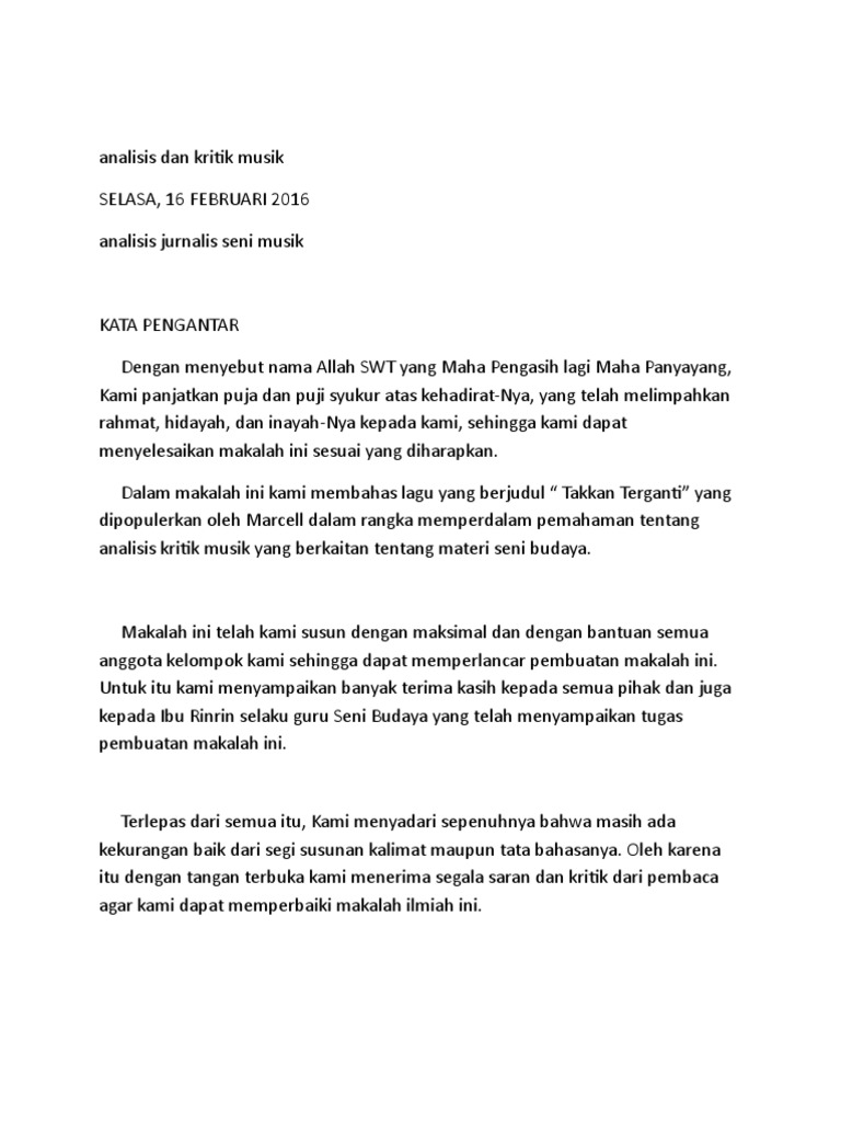 Analisis Dan Kritik Musik | PDF