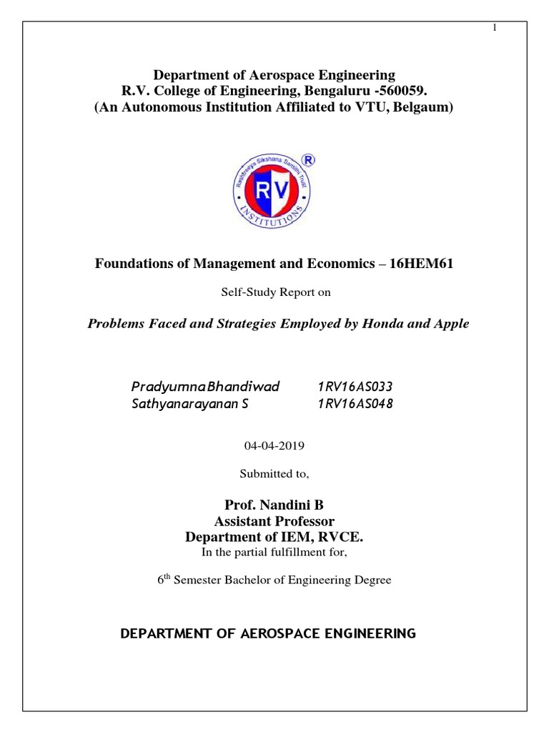 Problems Faced and Strategies Employed by Honda and Apple: Pradyumna ...