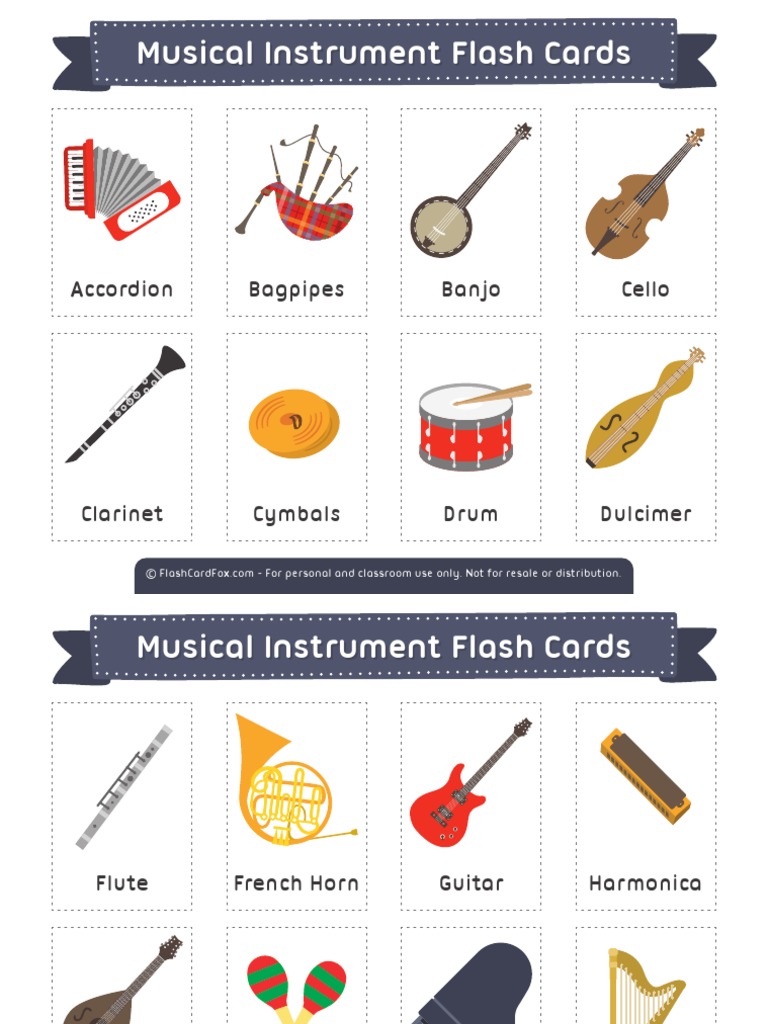 Musical Instrument Flashcards PDF | PDF