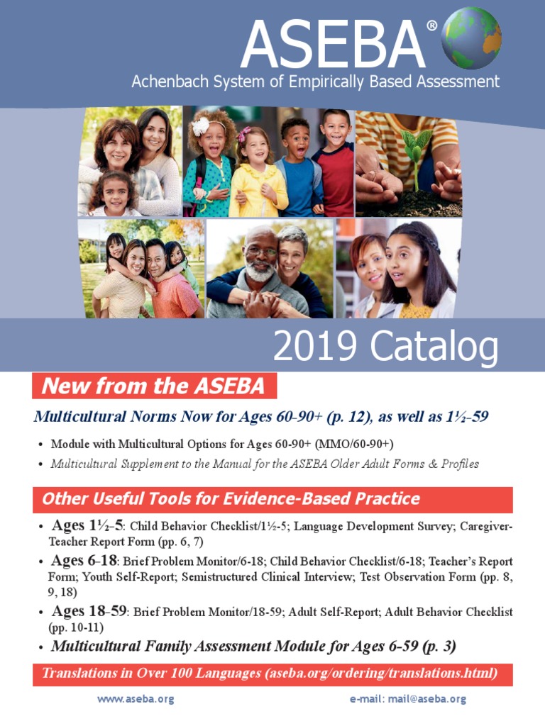 Aseba: 2019 Catalog | PDF | Attention Deficit Hyperactivity Disorder ...
