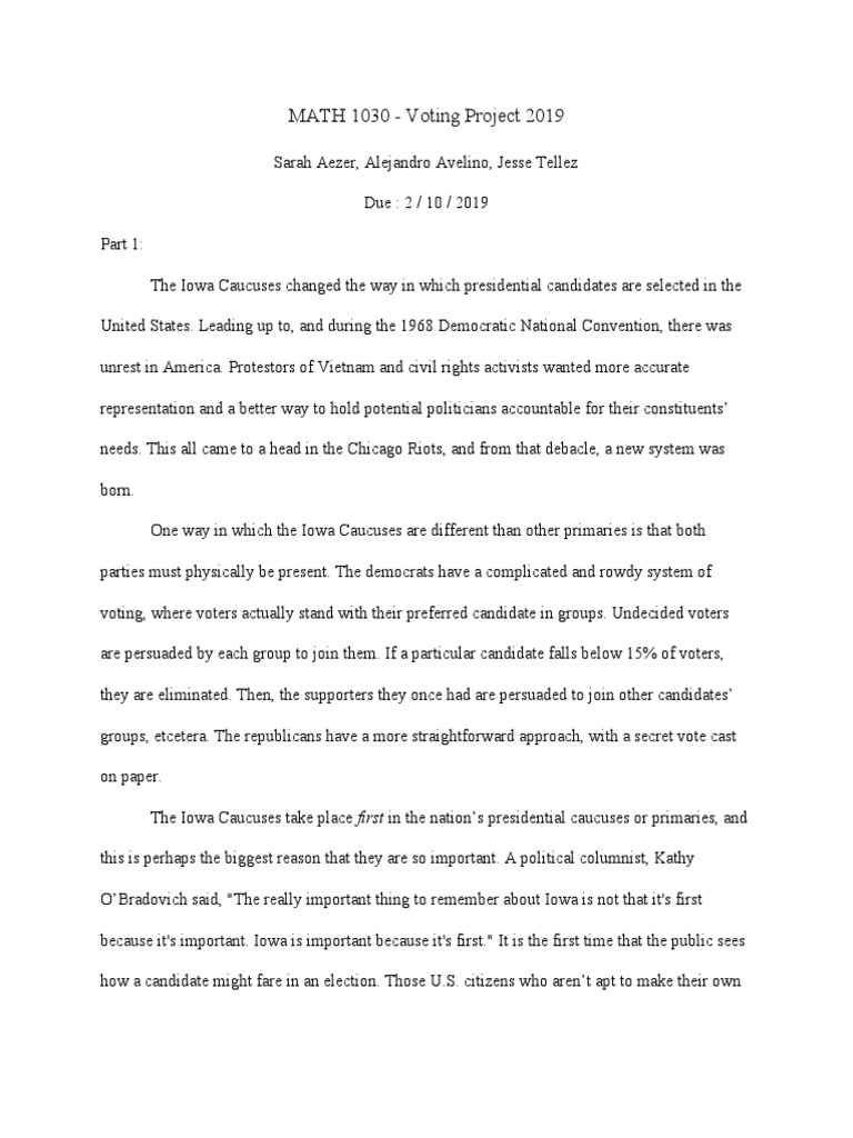 Voting Theory Project | PDF | Two Round System | Voting