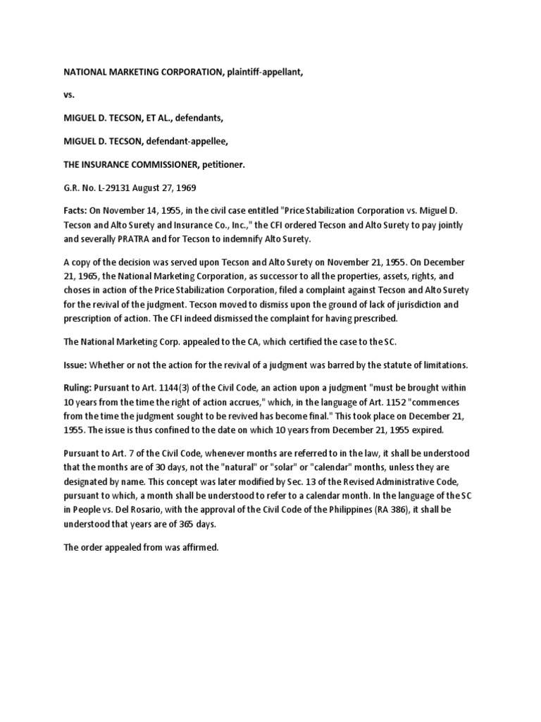 Namarco vs. Tecson | PDF