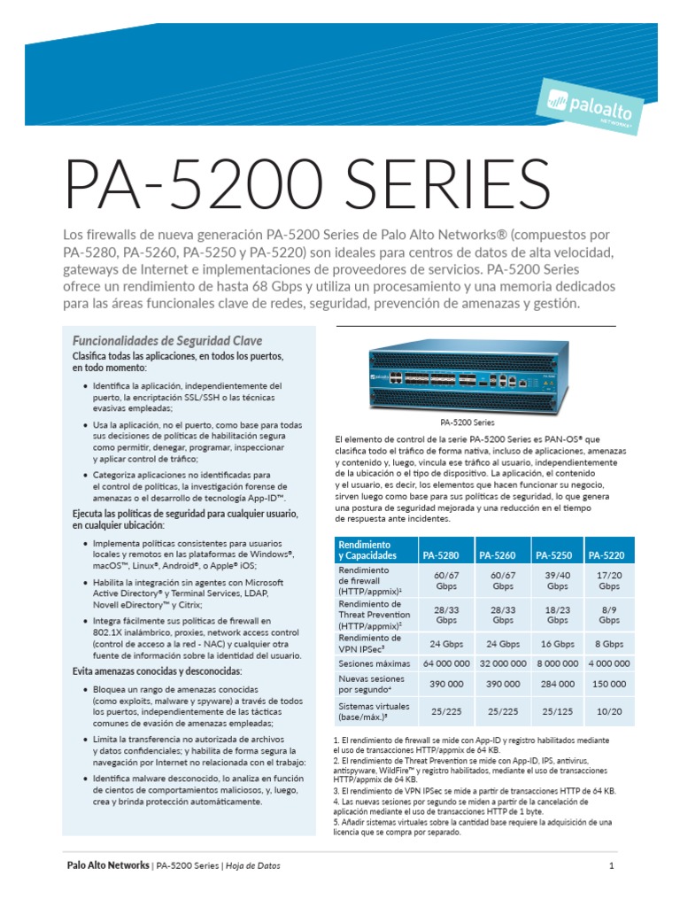 Pa 5200 Series Ds ESLA | PDF | Cortafuegos (informática) | Enrutador ...