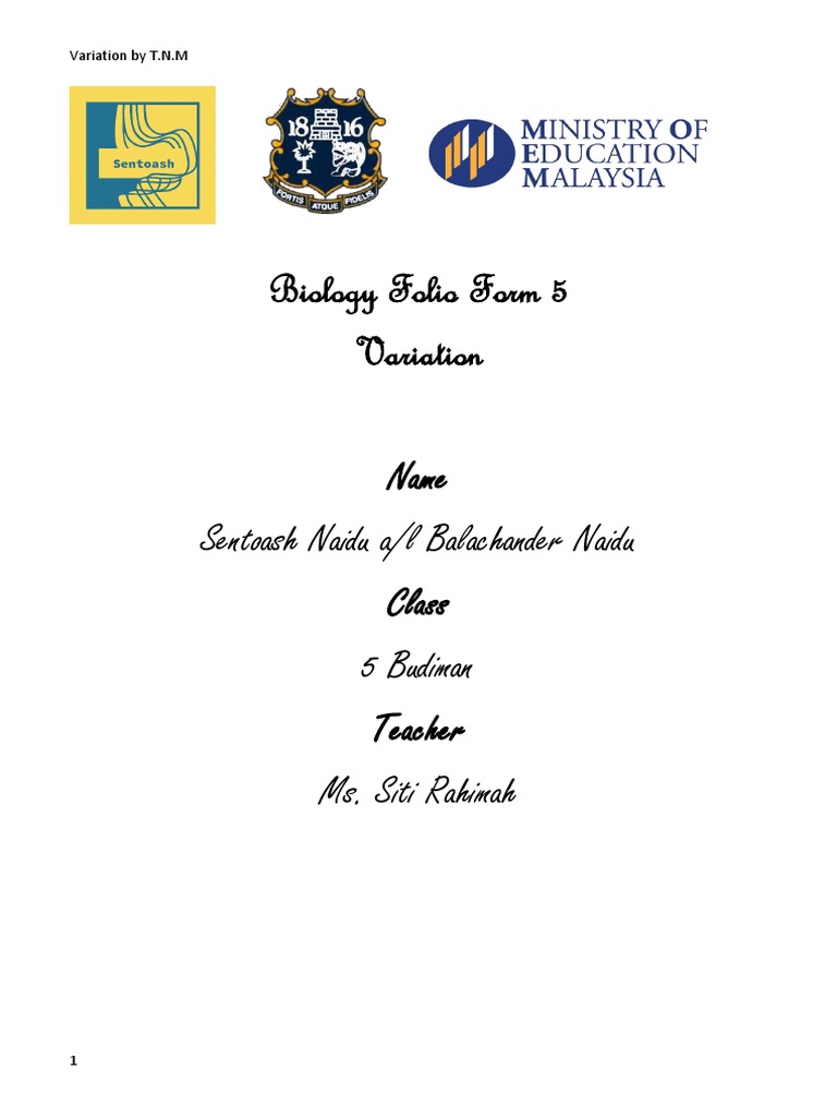 Biology Variation Folio Form 5 | PDF | Gene | Mutation