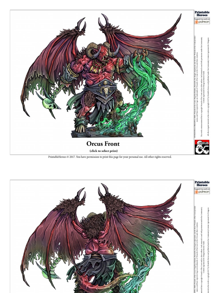 Orcus Paper Miniature | PDF | Wizards Of The Coast | Dungeons & Dragons