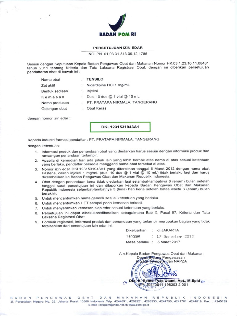 Tensilo Injeksi | PDF