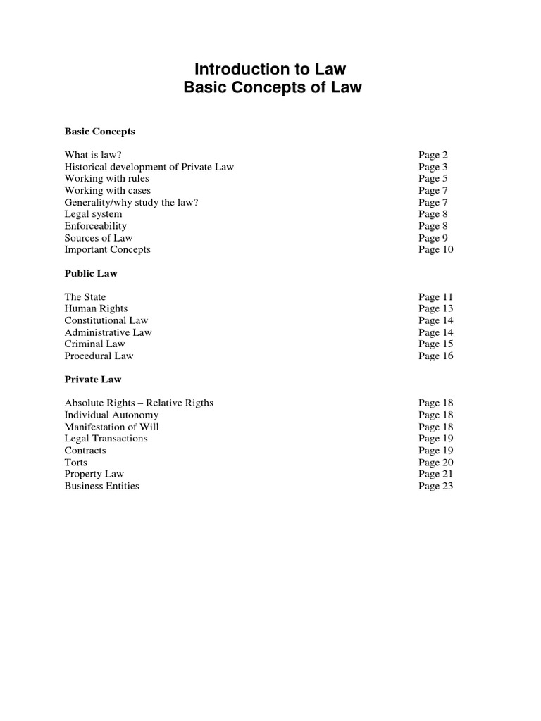 Introduction To Law Basic Concepts of Law | PDF | Common Law | Sovereignty