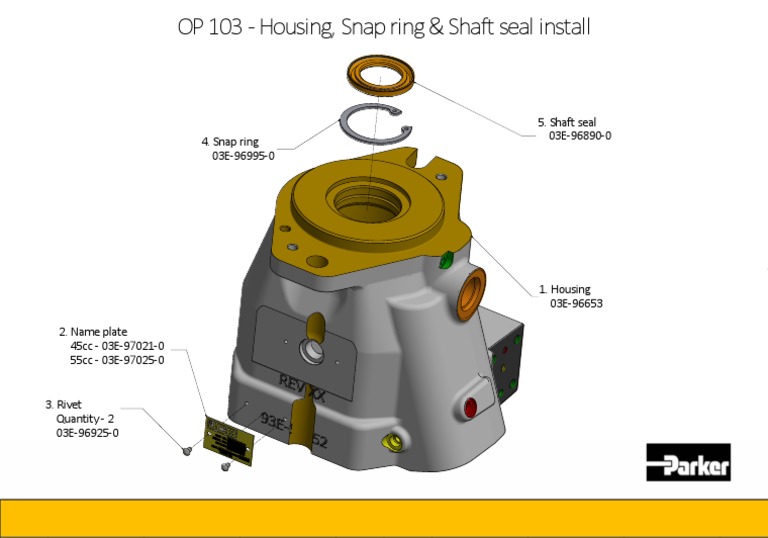 OP 103 - Housing, Snap Ring & Shaft Seal Install | PDF