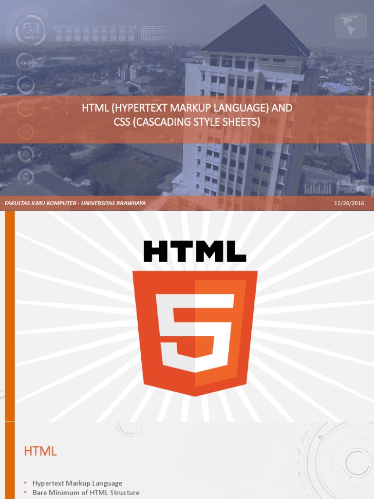 HTML (Hypertext Markup Language) and Css (Cascading Style Sheets) | PDF | Html | Html Element