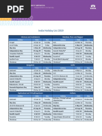 TCS - INDIA - Holiday List - 2024 | PDF