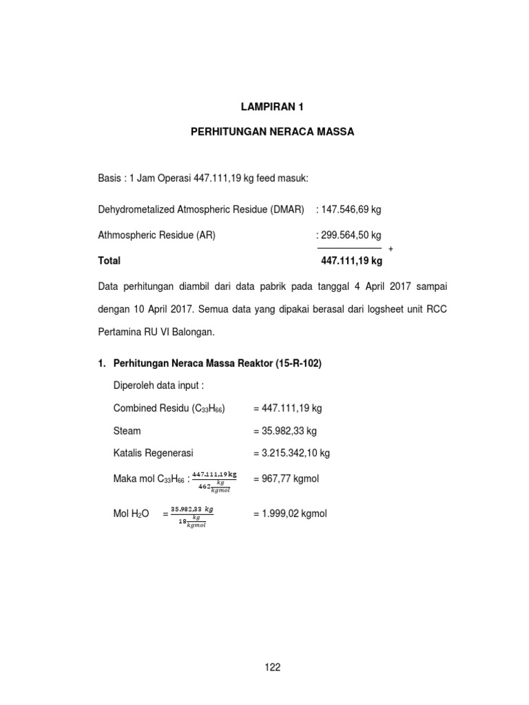 NERACA MASSA 2017 Fix Bangeetttt | PDF | Process Engineering | Industrial Gases