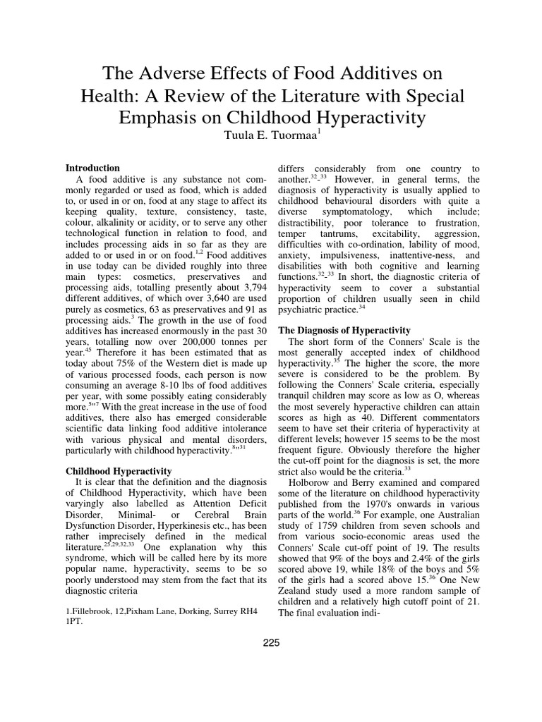 The Adverse Effects of Food Additives On Health: A Review of The ...